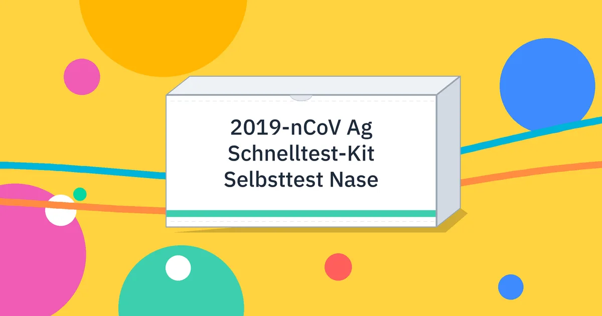 Symbolbild: Packung mit der Aufschrift 2019-nCoV Ag Schnelltest-Kit Selbsttest Nase (PZN 17935574) – Verfügbarkeit und Bezug in Apotheken in Frankfurt am Main