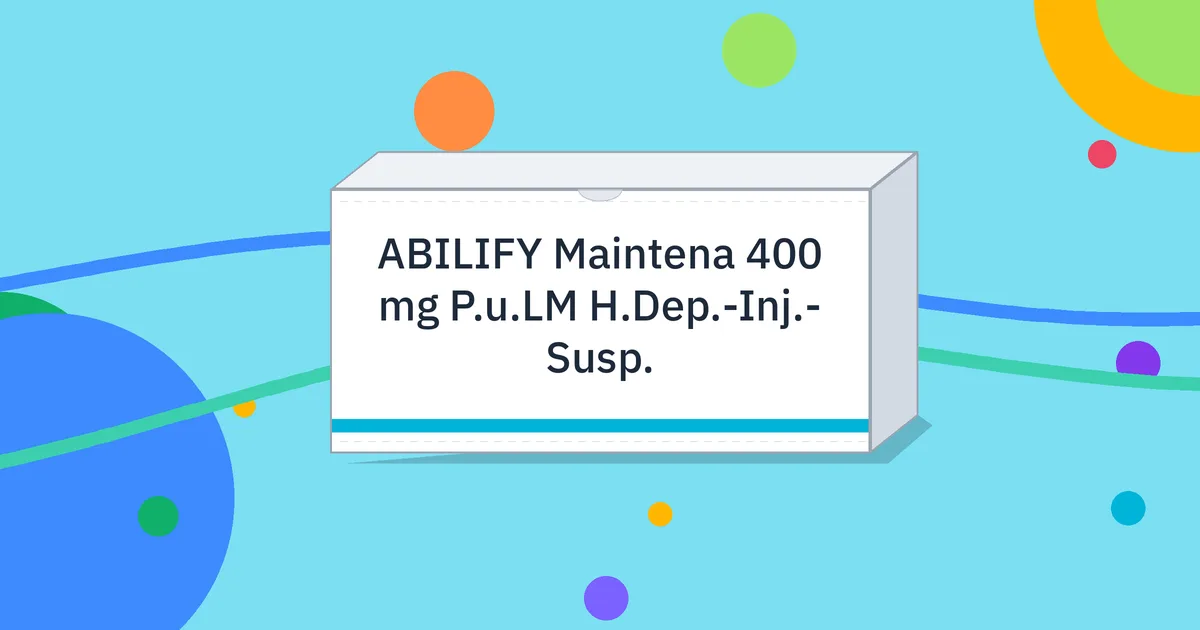 Symbolbild: Packung mit der Aufschrift ABILIFY Maintena 400 mg P.u.LM H.Dep.-Inj.-Susp. (PZN 17518793) – Verfügbarkeit und Bezug in Apotheken in Frankfurt am Main