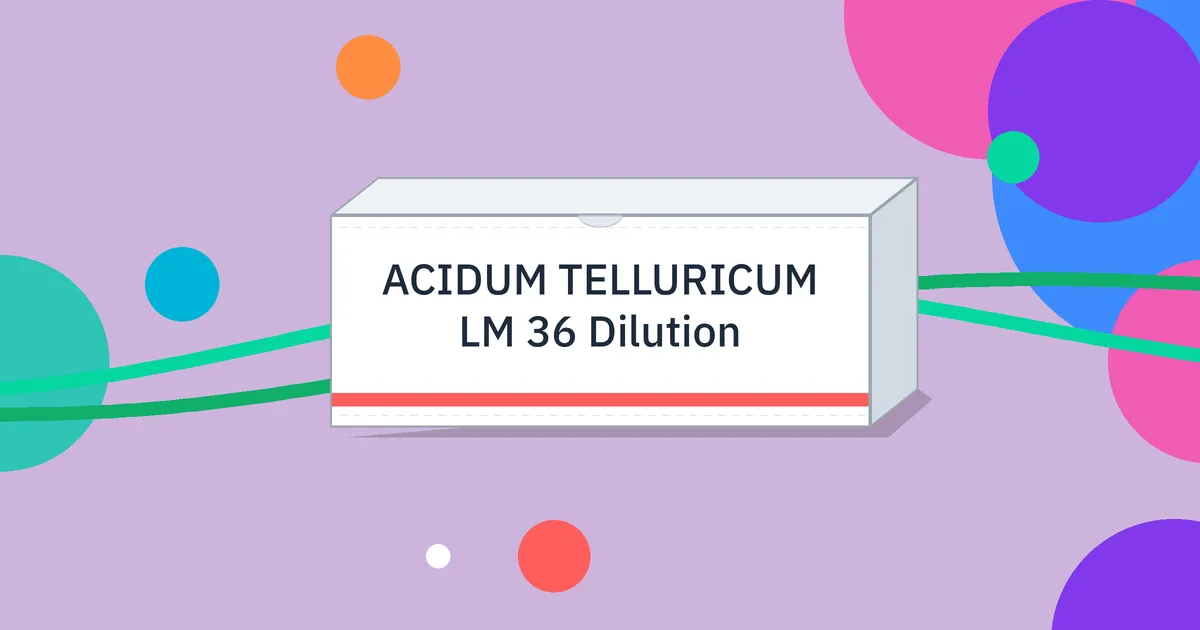 Symbolbild: Packung mit der Aufschrift ACIDUM TELLURICUM LM 36 Dilution (PZN 13288178) – Verfügbarkeit und Bezug in Apotheken in Frankfurt am Main