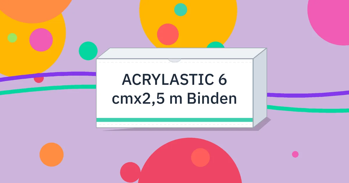 Symbolbild: Packung mit der Aufschrift ACRYLASTIC 6 cmx2,5 m Binden (PZN 00503623) – Verfügbarkeit und Bezug in Apotheken in Frankfurt am Main