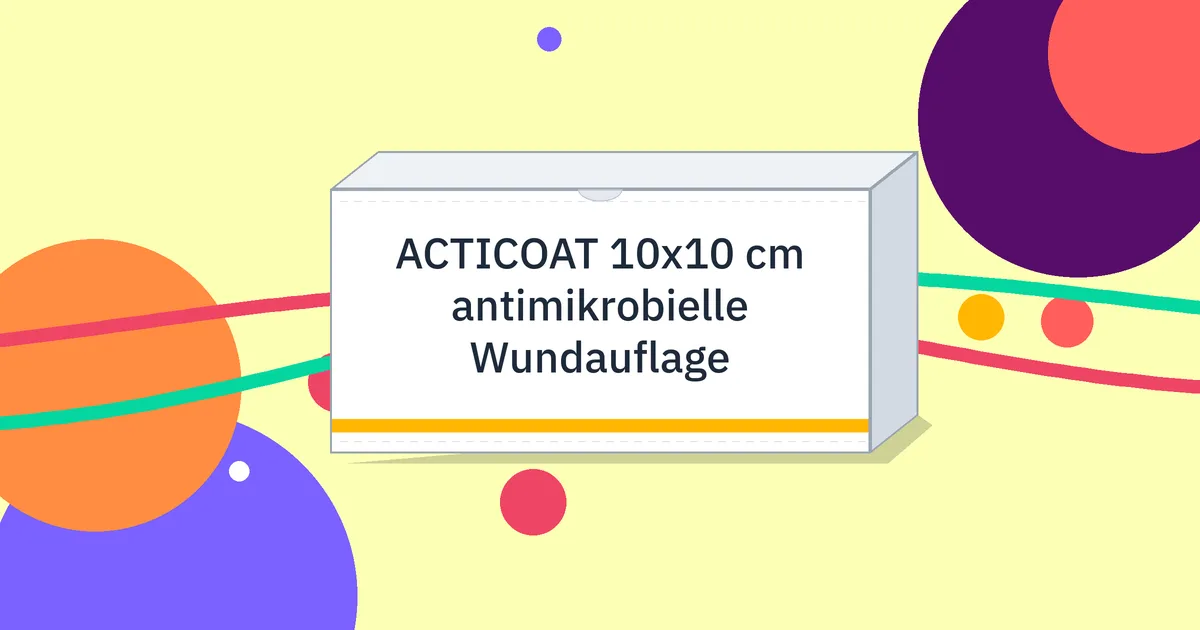 Symbolbild: Packung mit der Aufschrift ACTICOAT 10x10 cm antimikrobielle Wundauflage (PZN 13347449) – Verfügbarkeit und Bezug in Apotheken in Frankfurt am Main
