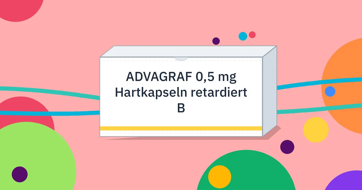 Symbolbild: Packung mit der Aufschrift ADVAGRAF 0,5 mg Hartkapseln retardiert B (PZN 05350609) – Verfügbarkeit und Bezug in Apotheken in Frankfurt am Main