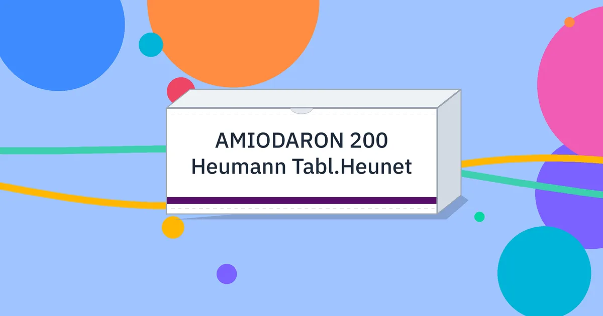 Symbolbild: Packung mit der Aufschrift AMIODARON 200 Heumann Tabl.Heunet (PZN 05886801) – Verfügbarkeit und Bezug in Apotheken in Frankfurt am Main