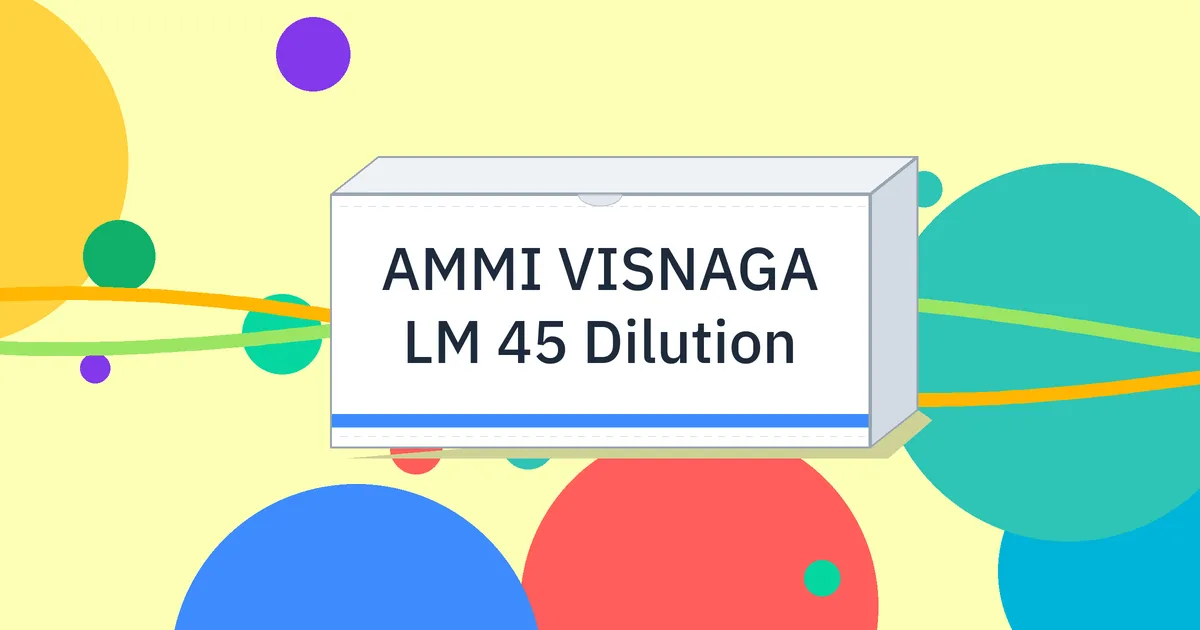 Symbolbild: Packung mit der Aufschrift AMMI VISNAGA LM 45 Dilution (PZN 12760437) – Verfügbarkeit und Bezug in Apotheken in Frankfurt am Main
