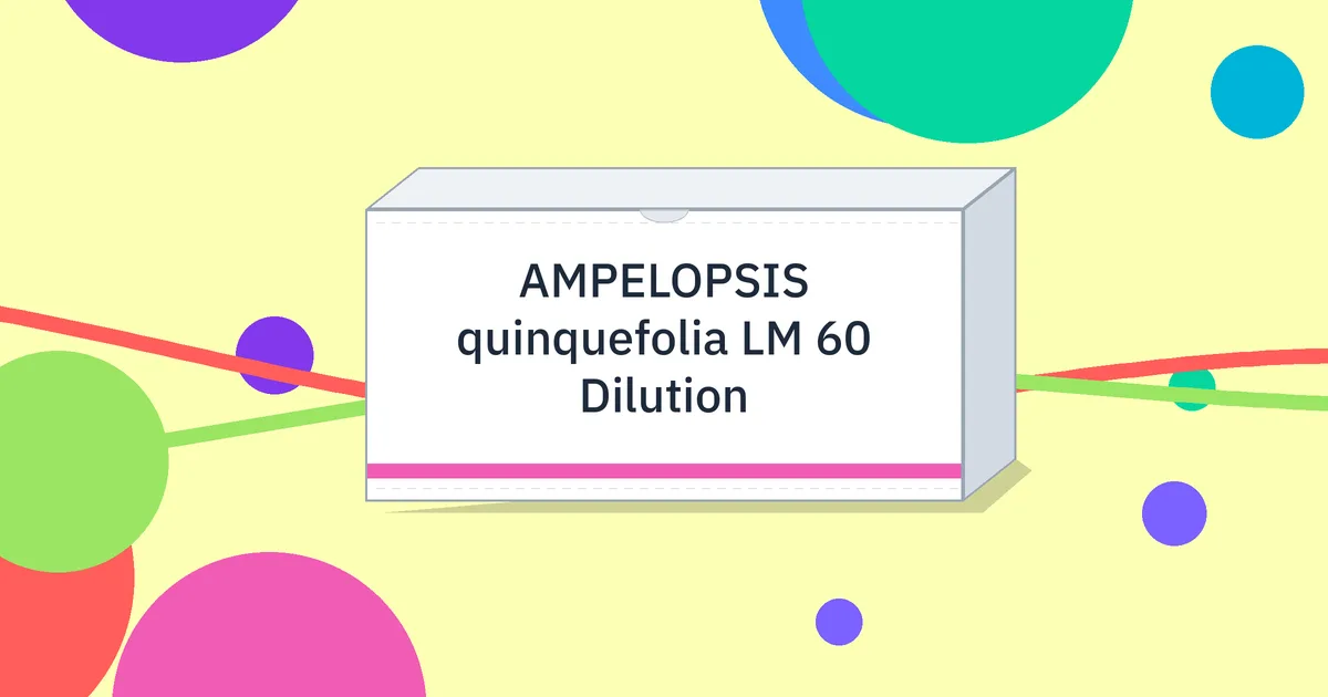 Symbolbild: Packung mit der Aufschrift AMPELOPSIS quinquefolia LM 60 Dilution (PZN 13325347) – Verfügbarkeit und Bezug in Apotheken in Frankfurt am Main