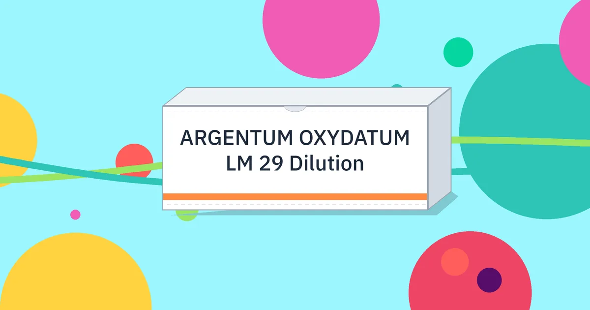 Symbolbild: Packung mit der Aufschrift ARGENTUM OXYDATUM LM 29 Dilution (PZN 12769303) – Verfügbarkeit und Bezug in Apotheken in Frankfurt am Main