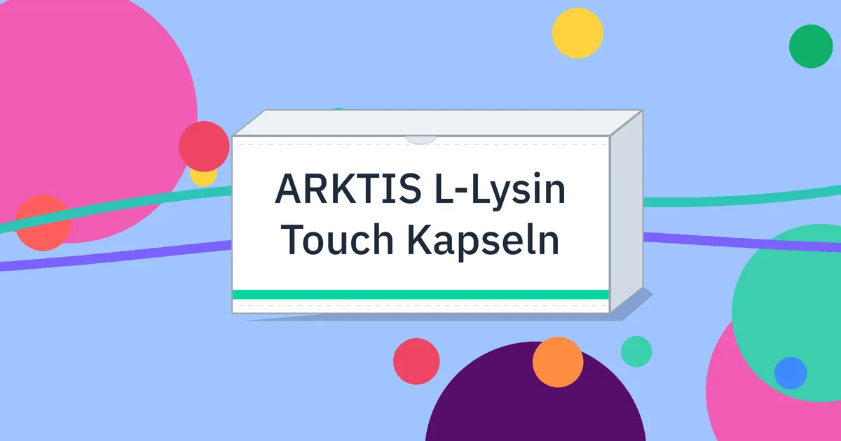 Symbolbild: Packung mit der Aufschrift ARKTIS L-Lysin Touch Kapseln (PZN 14280983) – Verfügbarkeit und Bezug in Apotheken in Frankfurt am Main