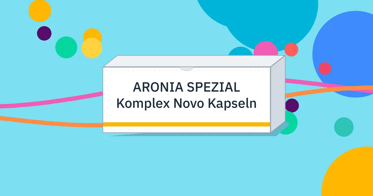 Symbolbild: Packung mit der Aufschrift ARONIA SPEZIAL Komplex Novo Kapseln (PZN 20386556) – Verfügbarkeit und Bezug in Apotheken in Frankfurt am Main