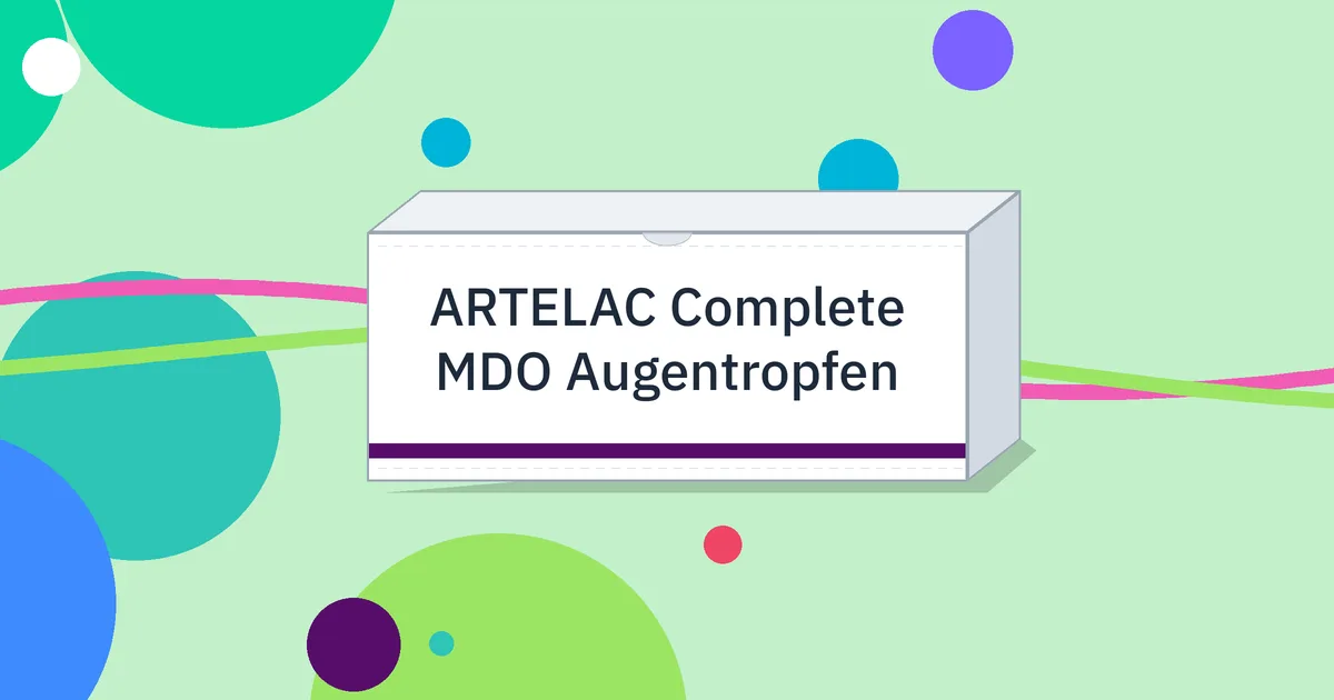 Symbolbild: Packung mit der Aufschrift ARTELAC Complete MDO Augentropfen (PZN 19462200) – Verfügbarkeit und Bezug in Apotheken in Frankfurt am Main