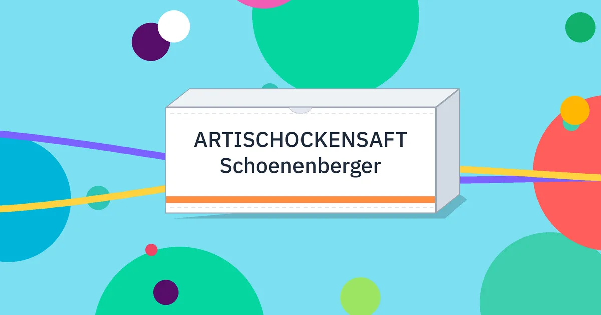 Symbolbild: Packung mit der Aufschrift ARTISCHOCKENSAFT Schoenenberger (PZN 00692044) – Verfügbarkeit und Bezug in Apotheken in Frankfurt am Main