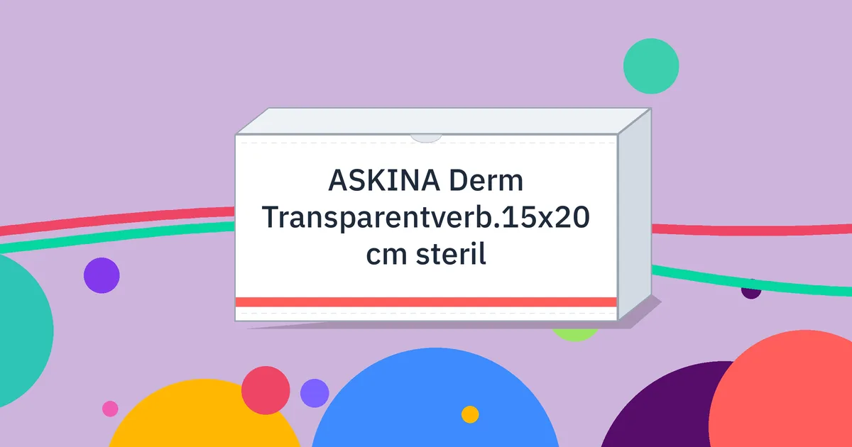 Symbolbild: Packung mit der Aufschrift ASKINA Derm Transparentverb.15x20 cm steril (PZN 12734865) – Verfügbarkeit und Bezug in Apotheken in Frankfurt am Main