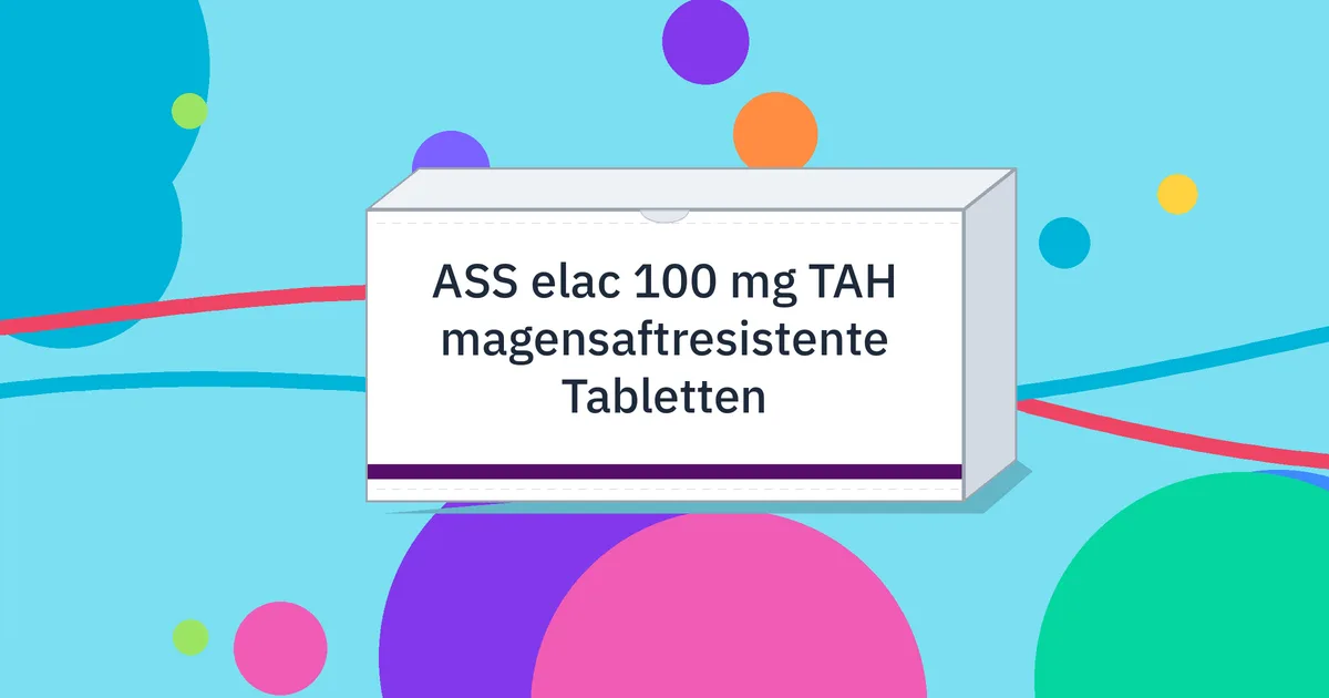 Symbolbild: Packung mit der Aufschrift ASS elac 100 mg TAH magensaftresistente Tabletten (PZN 13715054) – Verfügbarkeit und Bezug in Apotheken in Frankfurt am Main