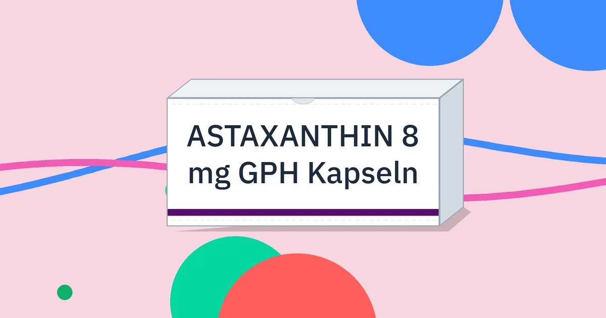 Symbolbild: Packung mit der Aufschrift ASTAXANTHIN 8 mg GPH Kapseln (PZN 16514758) – Verfügbarkeit und Bezug in Apotheken in Frankfurt am Main