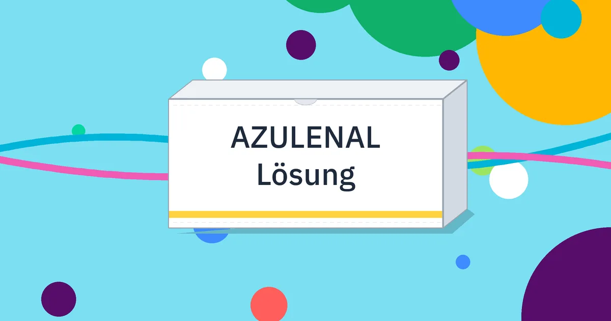 Symbolbild: Packung mit der Aufschrift AZULENAL Lösung (PZN 16196531) – Verfügbarkeit und Bezug in Apotheken in Frankfurt am Main