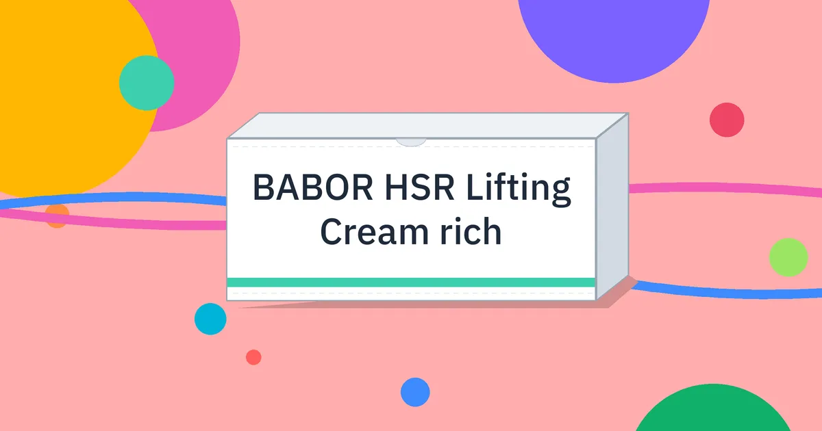 Symbolbild: Packung mit der Aufschrift BABOR HSR Lifting Cream rich (PZN 07593204) – Verfügbarkeit und Bezug in Apotheken in Frankfurt am Main