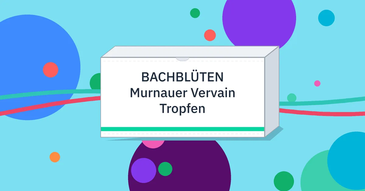Symbolbild: Packung mit der Aufschrift BACHBLÜTEN Murnauer Vervain Tropfen (PZN 07752654) – Verfügbarkeit und Bezug in Apotheken in Frankfurt am Main