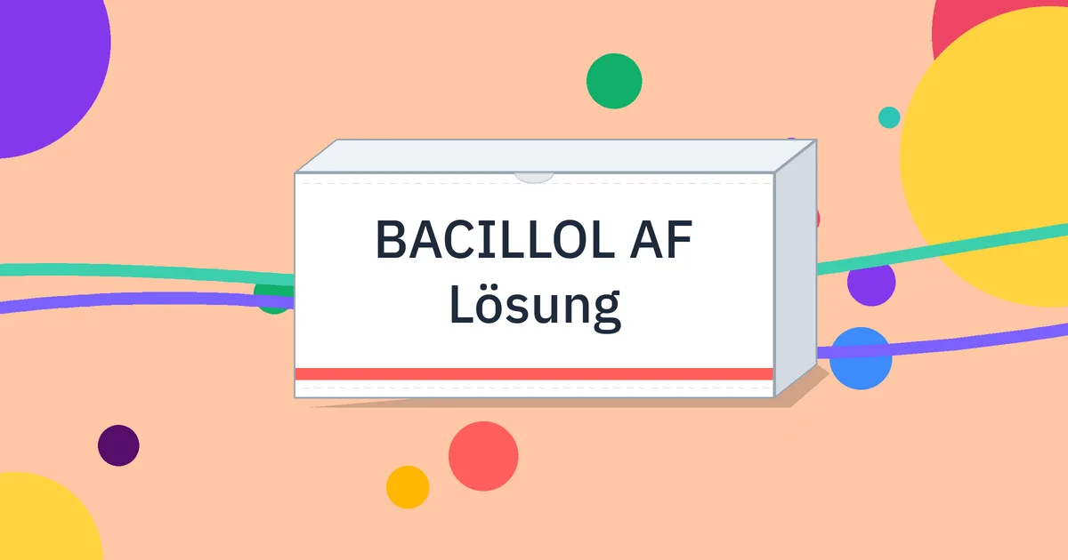 Symbolbild: Packung mit der Aufschrift BACILLOL AF Lösung (PZN 00182662) – Verfügbarkeit und Bezug in Apotheken in Frankfurt am Main