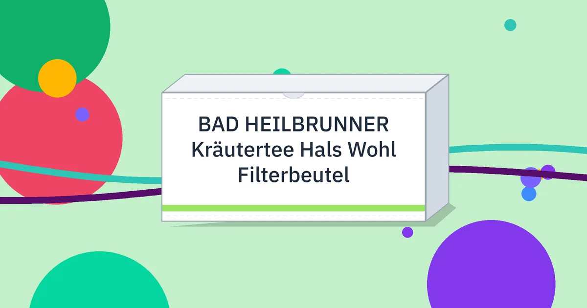 Symbolbild: Packung mit der Aufschrift BAD HEILBRUNNER Kräutertee Hals Wohl Filterbeutel (PZN 09782062) – Verfügbarkeit und Bezug in Apotheken in Frankfurt am Main
