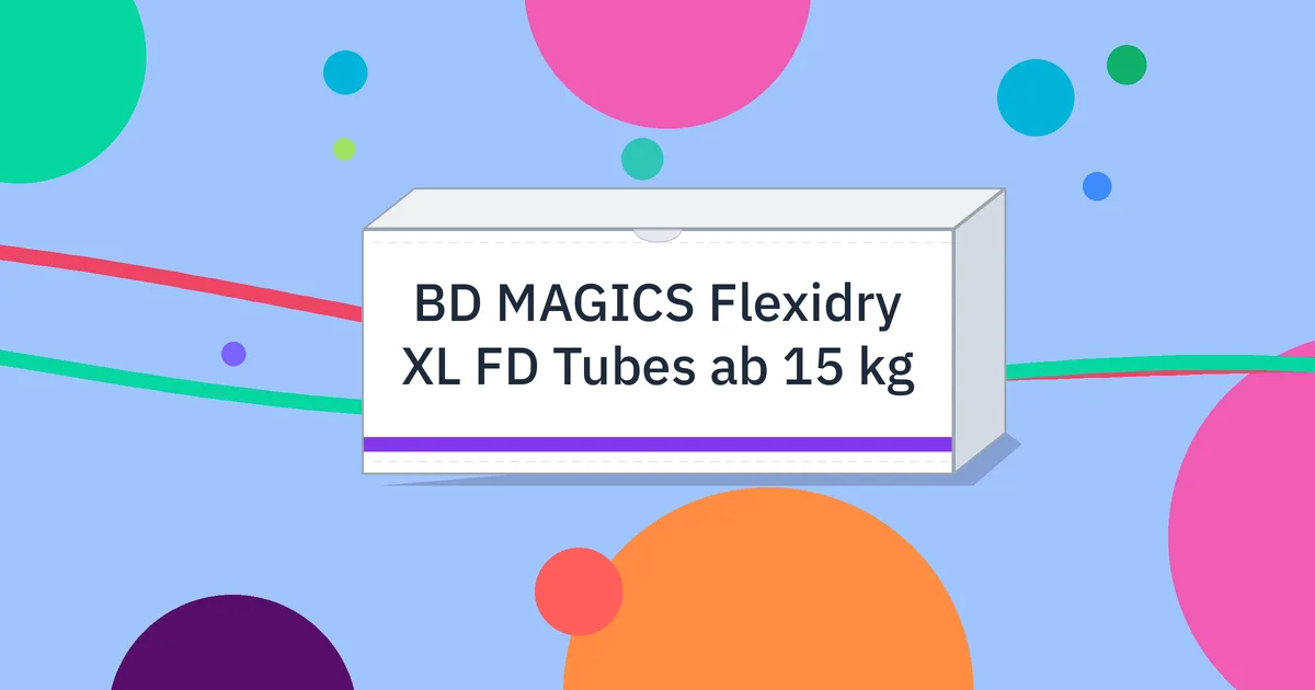 Symbolbild: Packung mit der Aufschrift BD MAGICS Flexidry XL FD Tubes ab 15 kg (PZN 20168227) – Verfügbarkeit und Bezug in Apotheken in Frankfurt am Main