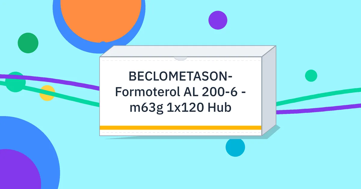 Symbolbild: Packung mit der Aufschrift BECLOMETASON-Formoterol AL 200-6 -m63g 1x120 Hub (PZN 19200061) – Verfügbarkeit und Bezug in Apotheken in Frankfurt am Main