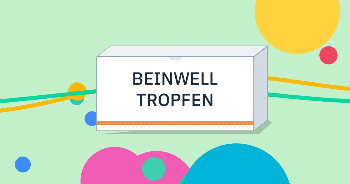 Symbolbild: Packung mit der Aufschrift BEINWELL TROPFEN (PZN 11053301) – Verfügbarkeit und Bezug in Apotheken in Frankfurt am Main