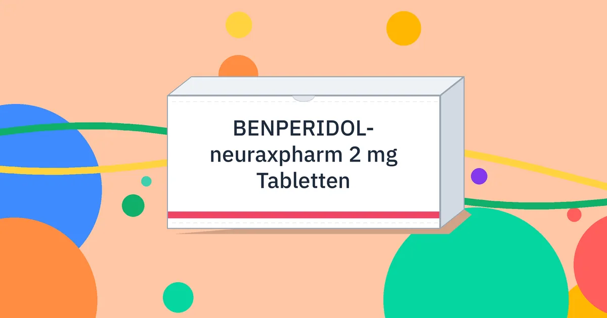 Symbolbild: Packung mit der Aufschrift BENPERIDOL-neuraxpharm 2 mg Tabletten (PZN 04815259) – Verfügbarkeit und Bezug in Apotheken in Frankfurt am Main