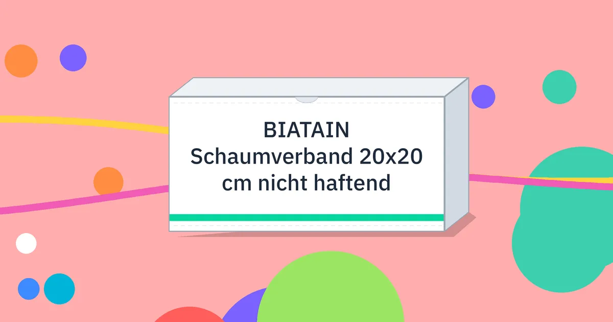 Symbolbild: Packung mit der Aufschrift BIATAIN Schaumverband 20x20 cm nicht haftend (PZN 13820839) – Verfügbarkeit und Bezug in Apotheken in Frankfurt am Main