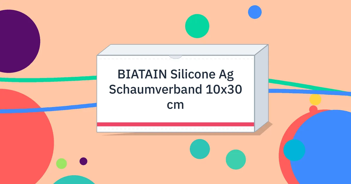 Symbolbild: Packung mit der Aufschrift BIATAIN Silicone Ag Schaumverband 10x30 cm (PZN 18670155) – Verfügbarkeit und Bezug in Apotheken in Frankfurt am Main
