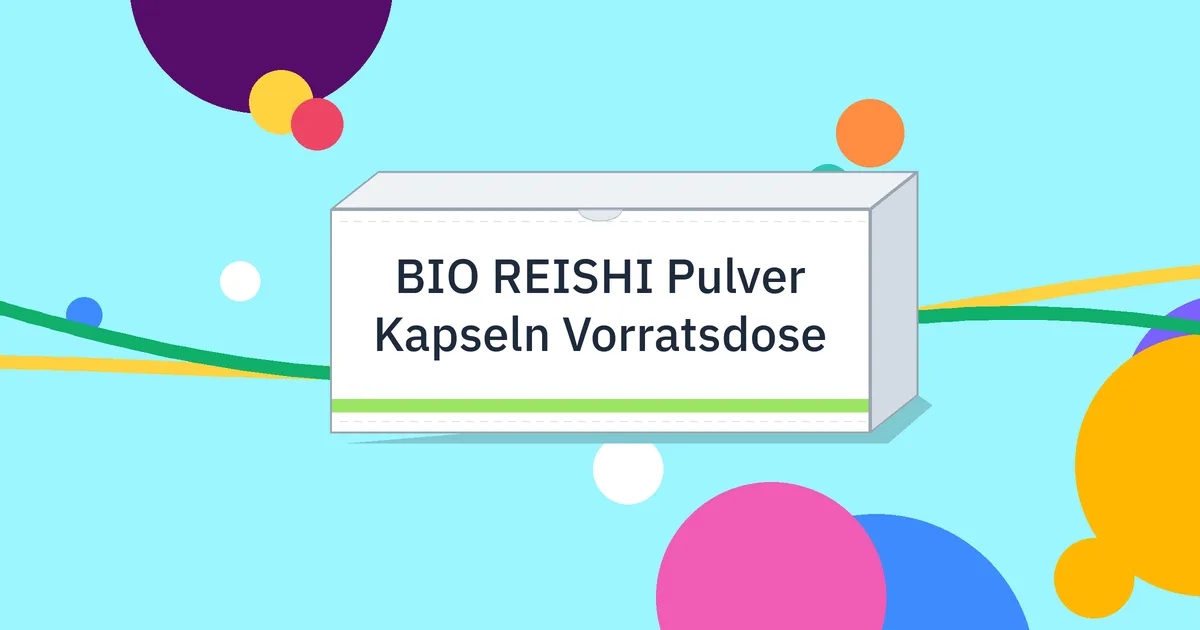 Symbolbild: Packung mit der Aufschrift BIO REISHI Pulver Kapseln Vorratsdose (PZN 17830007) – Verfügbarkeit und Bezug in Apotheken in Frankfurt am Main