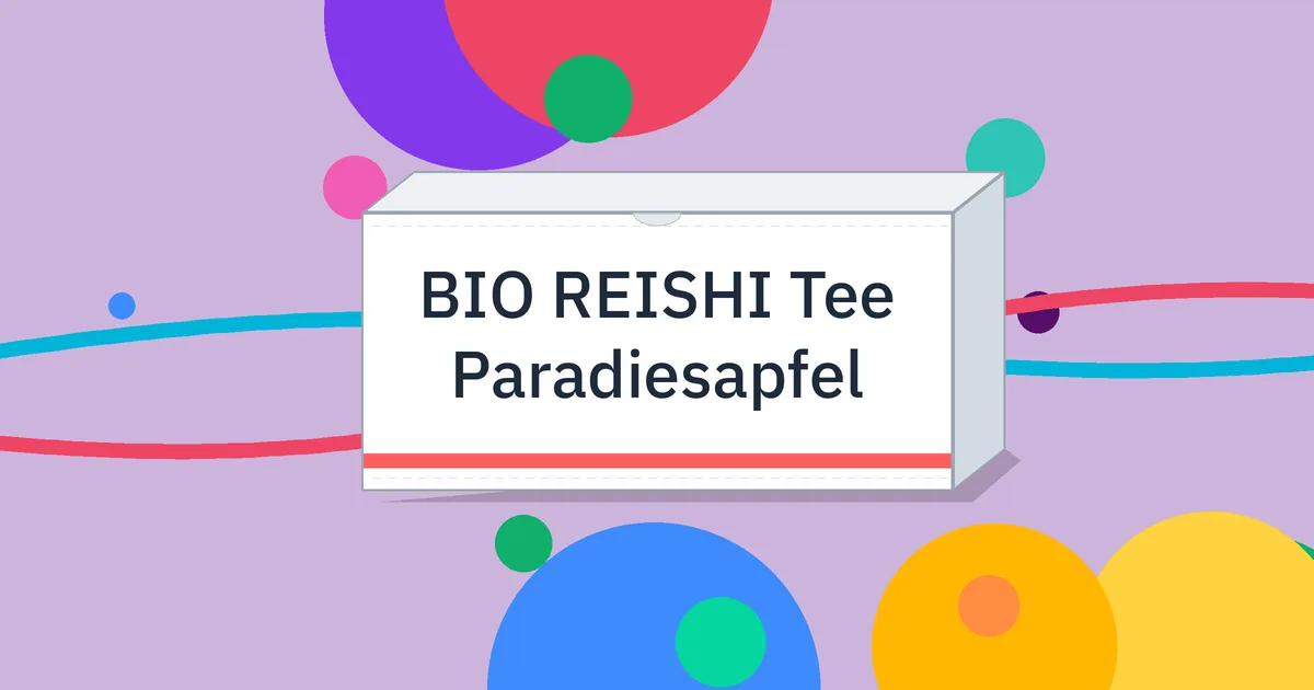 Symbolbild: Packung mit der Aufschrift BIO REISHI Tee Paradiesapfel (PZN 16017126) – Verfügbarkeit und Bezug in Apotheken in Frankfurt am Main