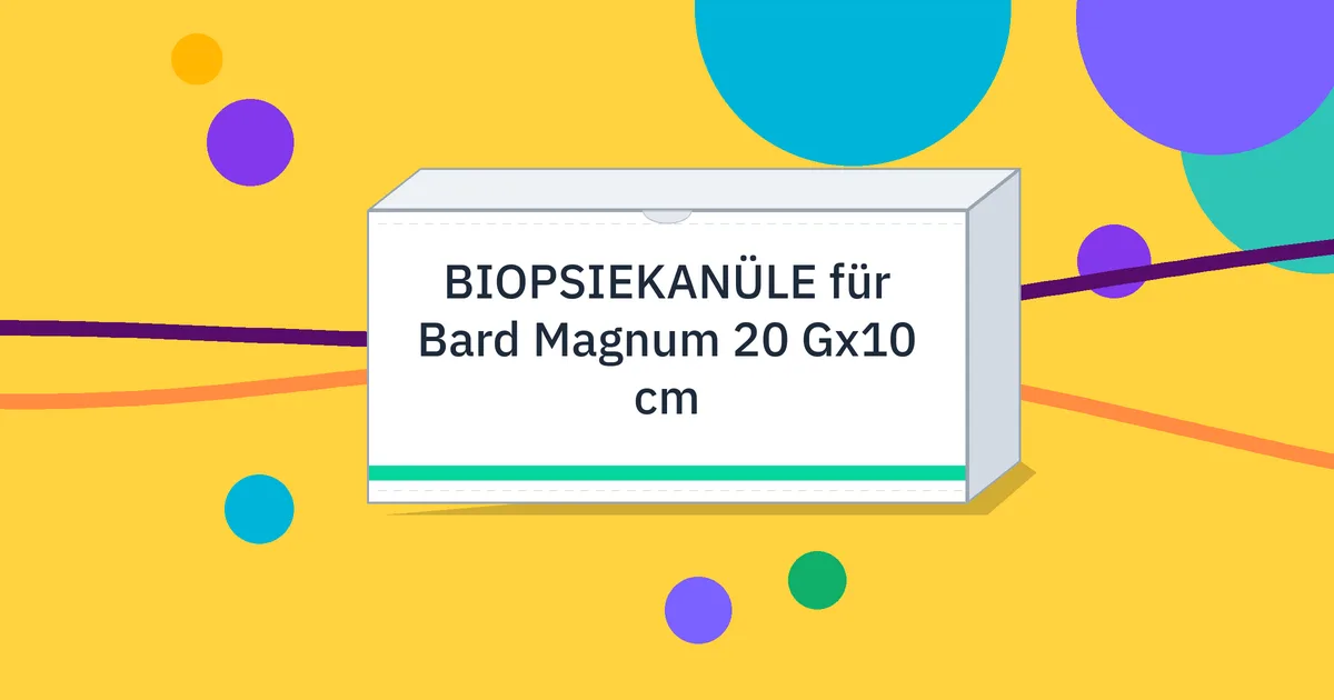 Symbolbild: Packung mit der Aufschrift BIOPSIEKANÜLE für Bard Magnum 20 Gx10 cm (PZN 04664091) – Verfügbarkeit und Bezug in Apotheken in Frankfurt am Main