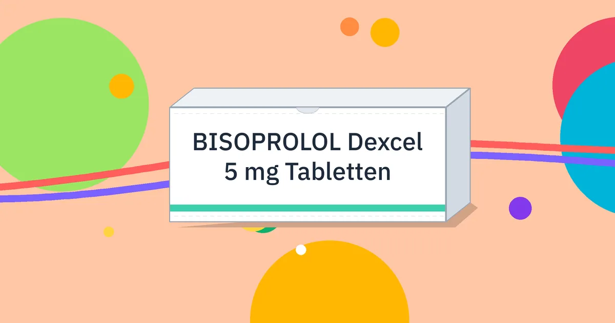 Symbolbild: Packung mit der Aufschrift BISOPROLOL Dexcel 5 mg Tabletten (PZN 09611923) – Verfügbarkeit und Bezug in Apotheken in Frankfurt am Main