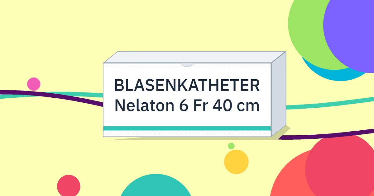 Symbolbild: Packung mit der Aufschrift BLASENKATHETER Nelaton 6 Fr 40 cm (PZN 13361225) – Verfügbarkeit und Bezug in Apotheken in Frankfurt am Main