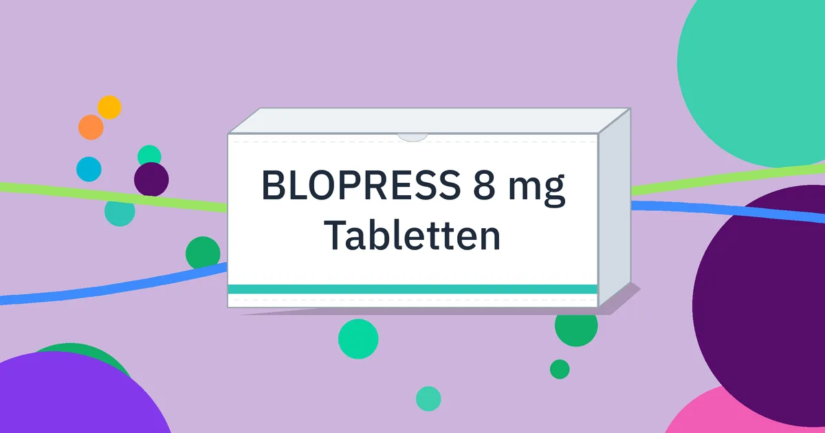 Symbolbild: Packung mit der Aufschrift BLOPRESS 8 mg Tabletten (PZN 17370741) – Verfügbarkeit und Bezug in Apotheken in Frankfurt am Main