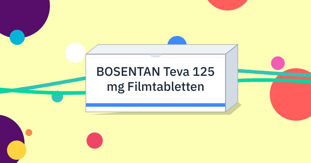 Symbolbild: Packung mit der Aufschrift BOSENTAN Teva 125 mg Filmtabletten (PZN 18042826) – Verfügbarkeit und Bezug in Apotheken in Frankfurt am Main