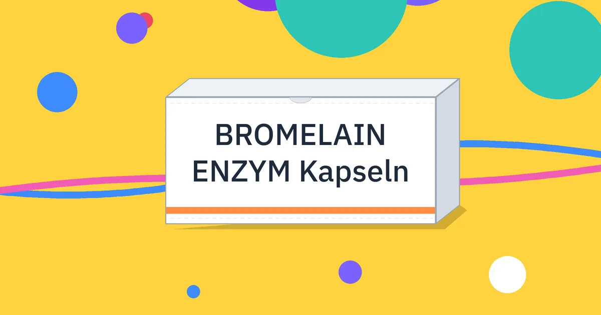Symbolbild: Packung mit der Aufschrift BROMELAIN ENZYM Kapseln (PZN 16569943) – Verfügbarkeit und Bezug in Apotheken in Frankfurt am Main
