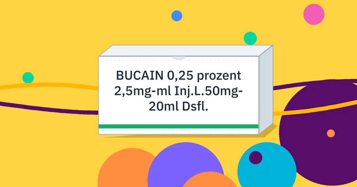 Symbolbild: Packung mit der Aufschrift BUCAIN 0,25 prozent 2,5mg-ml Inj.L.50mg-20ml Dsfl. (PZN 11008246) – Verfügbarkeit und Bezug in Apotheken in Frankfurt am Main