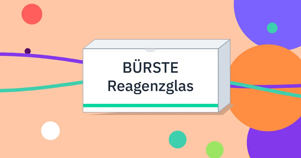 Symbolbild: Packung mit der Aufschrift BÜRSTE Reagenzglas (PZN 01735413) – Verfügbarkeit und Bezug in Apotheken in Frankfurt am Main