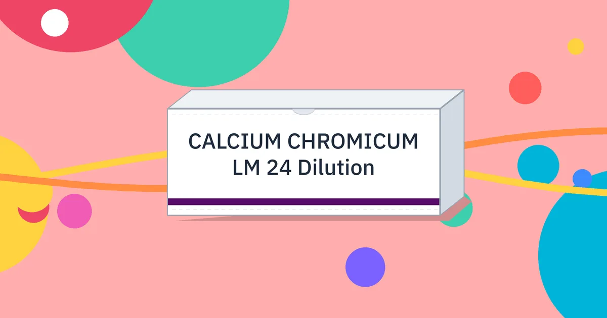 Symbolbild: Packung mit der Aufschrift CALCIUM CHROMICUM LM 24 Dilution (PZN 13408470) – Verfügbarkeit und Bezug in Apotheken in Frankfurt am Main