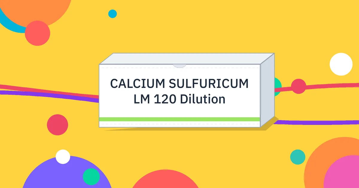 Symbolbild: Packung mit der Aufschrift CALCIUM SULFURICUM LM 120 Dilution (PZN 12807280) – Verfügbarkeit und Bezug in Apotheken in Frankfurt am Main