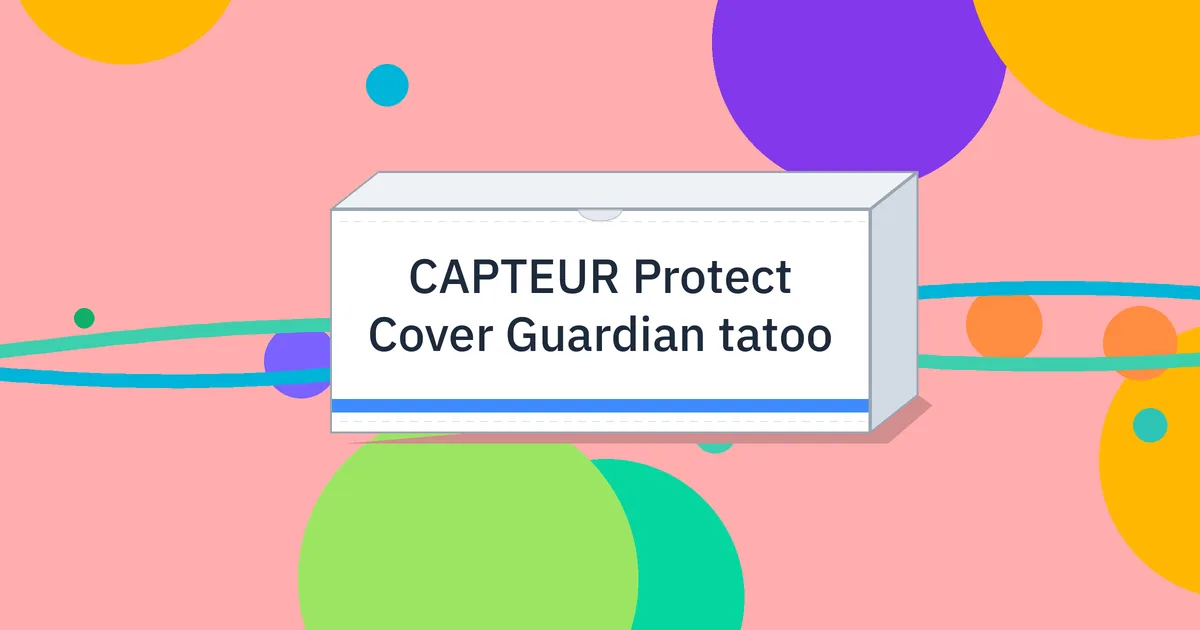 Symbolbild: Packung mit der Aufschrift CAPTEUR Protect Cover Guardian tatoo (PZN 20204012) – Verfügbarkeit und Bezug in Apotheken in Frankfurt am Main