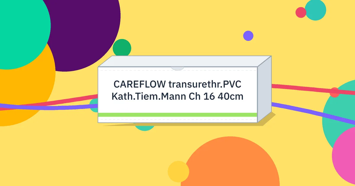 Symbolbild: Packung mit der Aufschrift CAREFLOW transurethr.PVC Kath.Tiem.Mann Ch 16 40cm (PZN 18321147) – Verfügbarkeit und Bezug in Apotheken in Frankfurt am Main