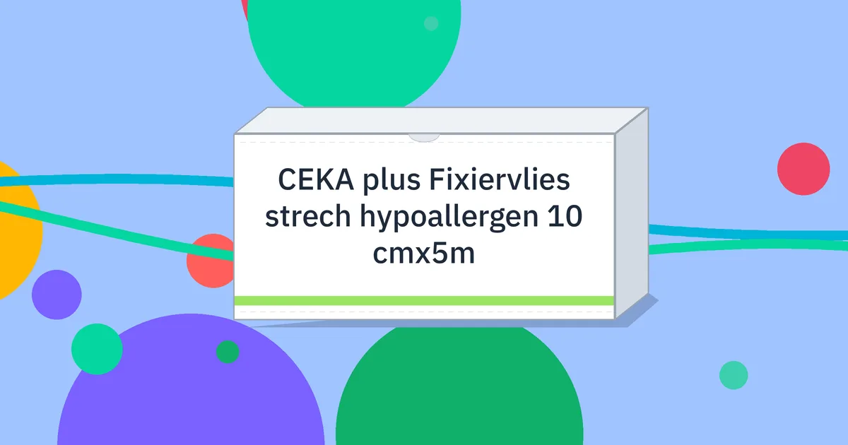 Symbolbild: Packung mit der Aufschrift CEKA plus Fixiervlies strech hypoallergen 10 cmx5m (PZN 20378373) – Verfügbarkeit und Bezug in Apotheken in Frankfurt am Main
