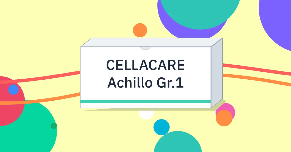 Symbolbild: Packung mit der Aufschrift CELLACARE Achillo Gr.1 (PZN 00853694) – Verfügbarkeit und Bezug in Apotheken in Frankfurt am Main