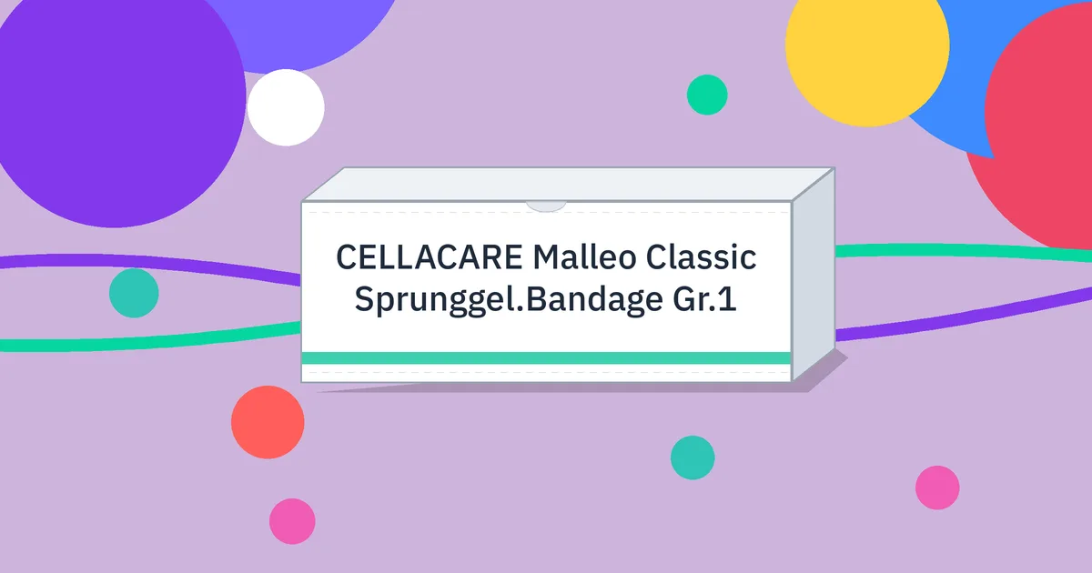 Symbolbild: Packung mit der Aufschrift CELLACARE Malleo Classic Sprunggel.Bandage Gr.1 (PZN 20549900) – Verfügbarkeit und Bezug in Apotheken in Frankfurt am Main