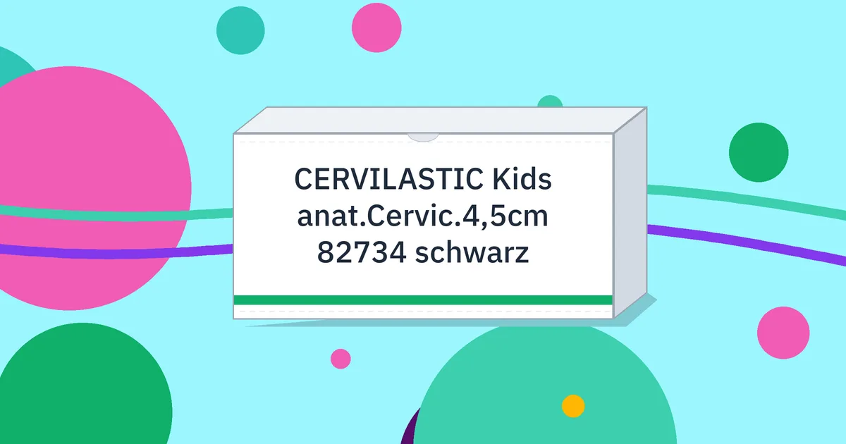 Symbolbild: Packung mit der Aufschrift CERVILASTIC Kids anat.Cervic.4,5cm 82734 schwarz (PZN 20331319) – Verfügbarkeit und Bezug in Apotheken in Frankfurt am Main