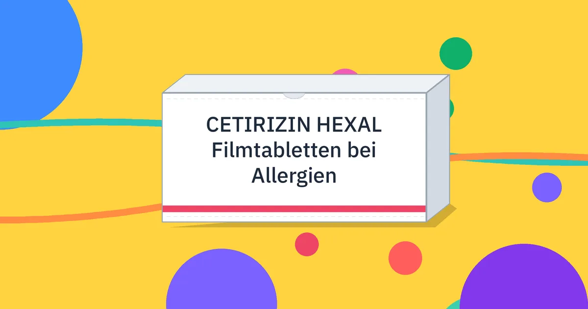 Symbolbild: Packung mit der Aufschrift CETIRIZIN HEXAL Filmtabletten bei Allergien (PZN 01830229) – Verfügbarkeit und Bezug in Apotheken in Frankfurt am Main