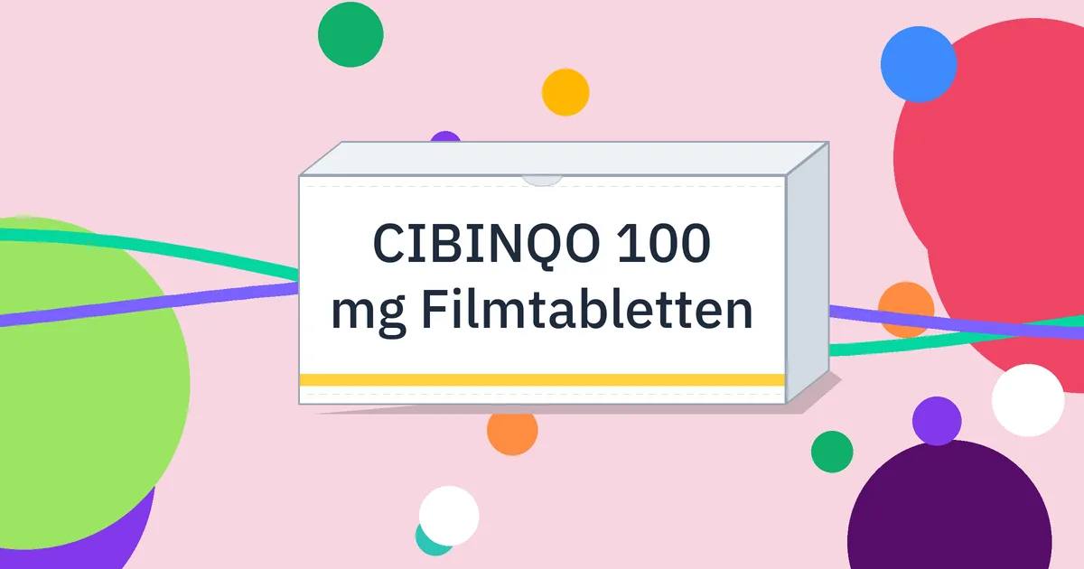 Symbolbild: Packung mit der Aufschrift CIBINQO 100 mg Filmtabletten (PZN 19778363) – Verfügbarkeit und Bezug in Apotheken in Frankfurt am Main