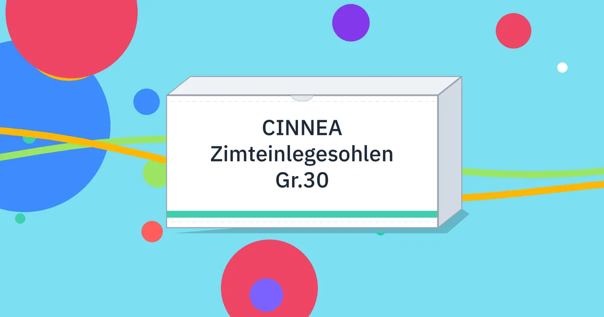 Symbolbild: Packung mit der Aufschrift CINNEA Zimteinlegesohlen Gr.30 (PZN 01909416) – Verfügbarkeit und Bezug in Apotheken in Frankfurt am Main