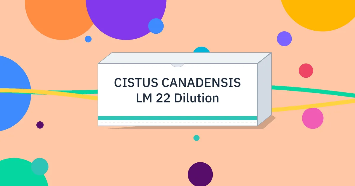Symbolbild: Packung mit der Aufschrift CISTUS CANADENSIS LM 22 Dilution (PZN 12821423) – Verfügbarkeit und Bezug in Apotheken in Frankfurt am Main